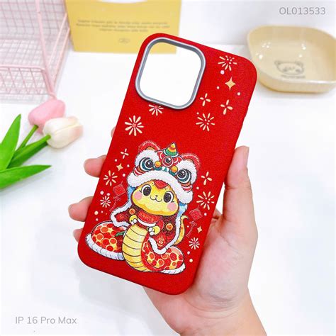 Ốp Ip 16 Pro Max Dẻo Da Sần Tết LÂn