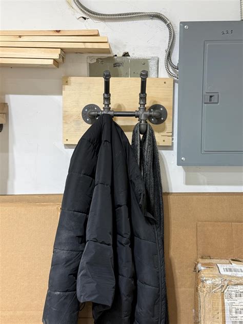 Wall Mount Coat Rack Metal Pipe Wall Hook Organizer Rustic Industrial Entryway Storage