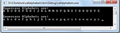 c program to print all upper case and lower case alphabets