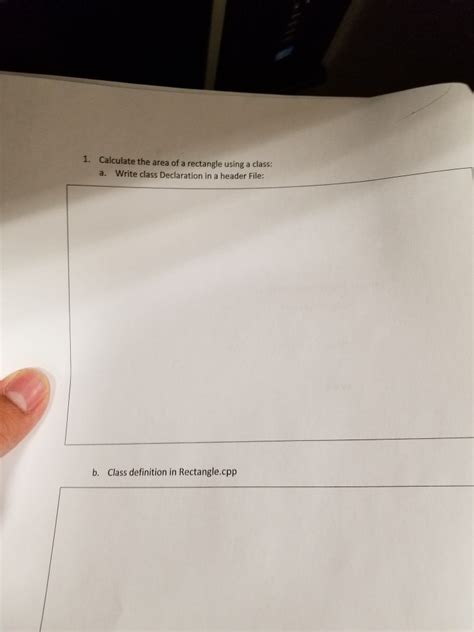 Solved Calculate The Area Of A Rectangle Using A Class A Chegg