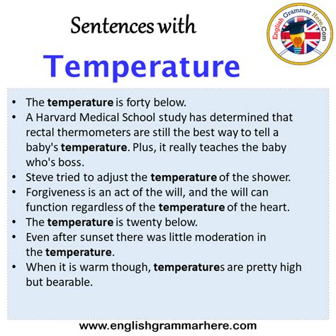 Sentences With Temperature Temperature In A Sentence In English Sentences For Temperature