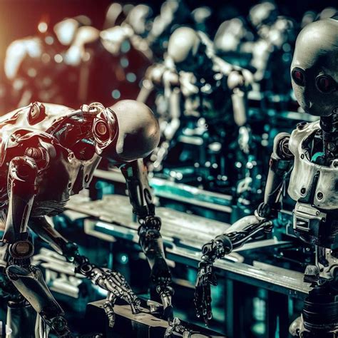 Workers Being Assembled In A Factory Rweirddalle