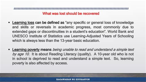 National Learning Recovery Plan By Asec Gh Ambatpptx