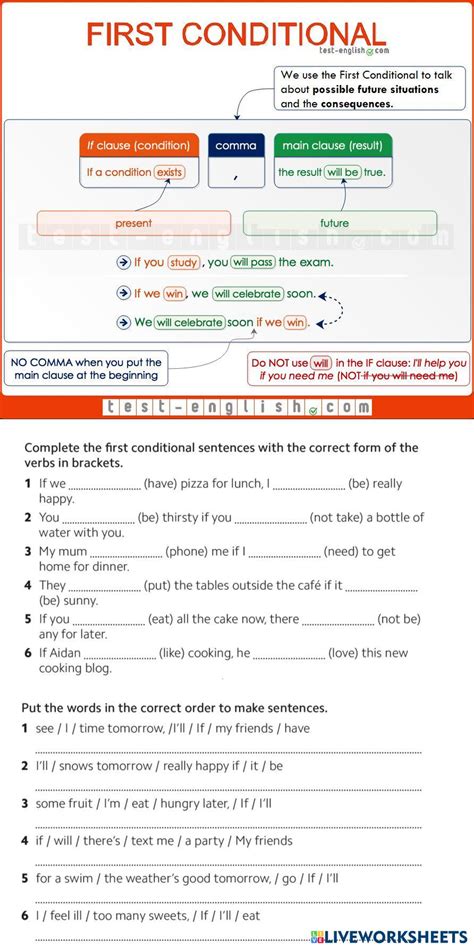 First Condition Free Interactive Worksheets 7319703