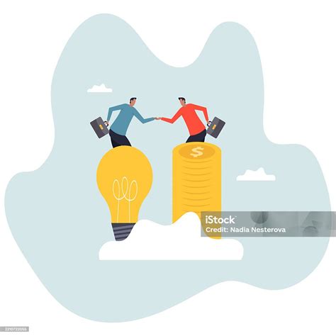 아이디어 피칭 자금 조달 및 벤처 캐피탈 사업 판매 또는 합병 계약서디자인을 위한 캐릭터 금융에 대한 스톡 벡터 아트 및 기타 이미지 Istock