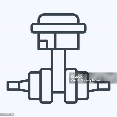 아이콘 크랭크 샤프트 자동차 정비 기호와 관련이 있습니다 선 스타일 심플한 디자인 편집 가능 간단한 일러스트레이션 강철에 대한