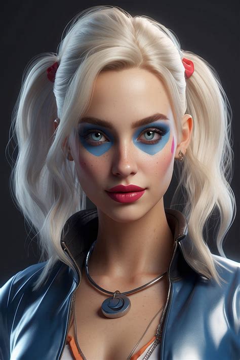 Leonardo Vision Xl A Glossy Photo Of Harley Quinn By Deepdreamaiart On