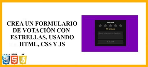 Un formulario de votación con estrellas utilizando HTML CSS y JS