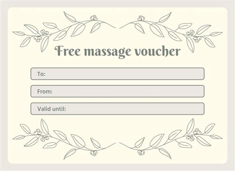 Editable Free Printable Massage Voucher Template Free Templates