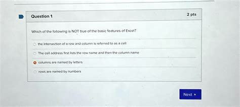 Solved The Correct Answer Is Which Of The Following Is Not True Of The Basic Features Of Excel