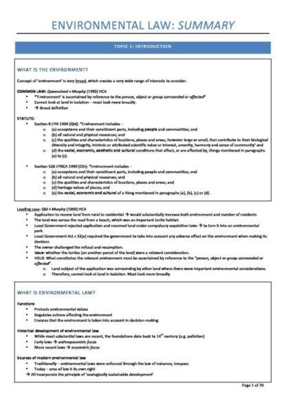 Environmental Law Laws5134 Notes Studylast