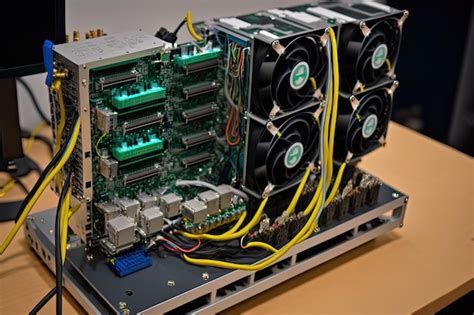 Premium AI Image Bitcoin Mining Rig With Gpus And Asics Crunching Numbers