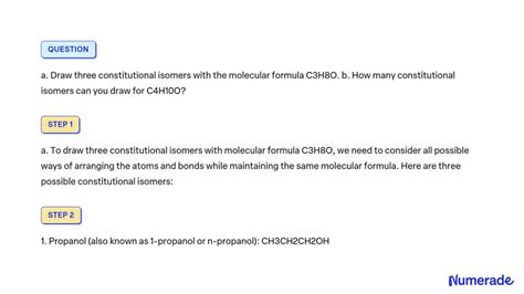 Solved A Draw Three Constitutional Isomers With The Molecular Formula