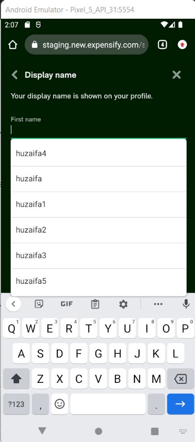 1000 Mweb Profile The Autofill Display Name Looks Different With
