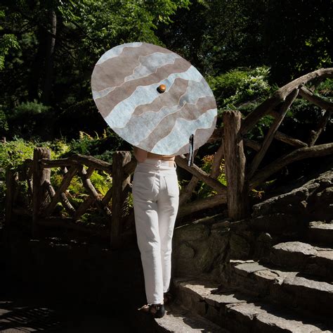 Lily Lark Gray Mountains Print Uv Sun Parasol Handmade Upf 50