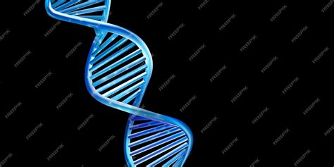Premium Ai Image Blue Dna Double Helix Structure On A Black Background