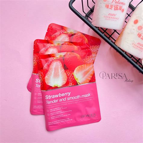 ماسک ورقه ای توت فرنگی بیوآکوا آرایشی و بهداشتی پریسا
