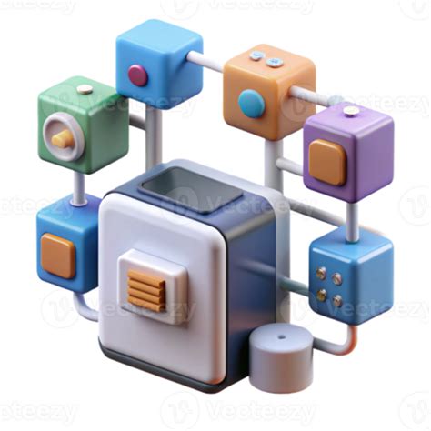 Colorful 3d Render Of Interconnected System Cubes Abstract Background Image 55386621 Png
