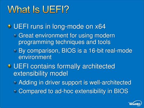 Ppt Unified Extensible Firmware Interface Uefi Implementation