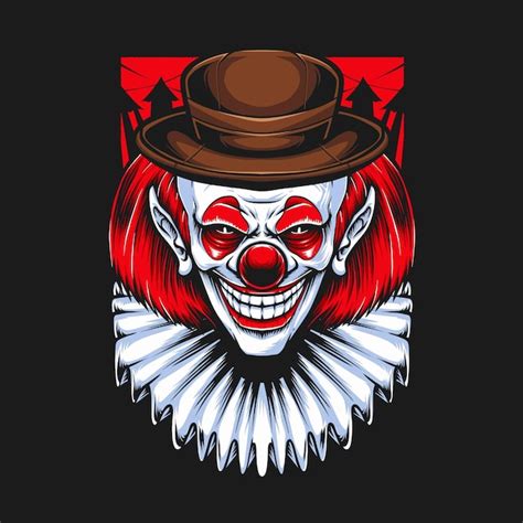 의류 디자인을 위한 빨간 머리 광대 무료 벡터