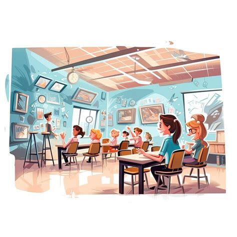 Premium Ai Image Classroom Flat Illustration