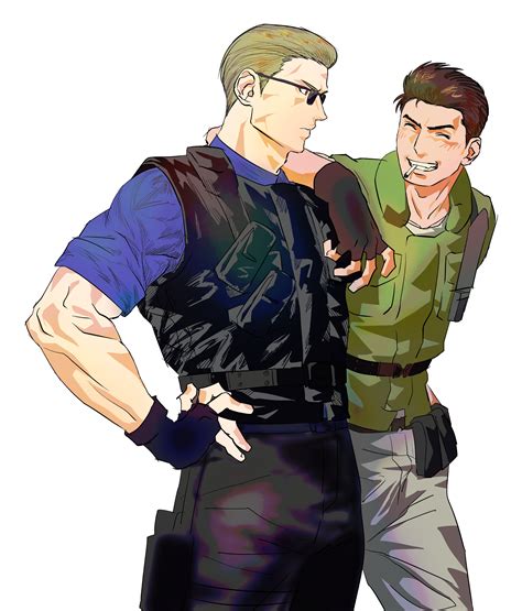 Chris Redfield And Albert Wesker Resident Evil And More Drawn By Dyom Danbooru