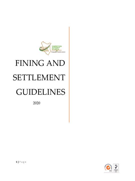 Fining And Settlement Guidelines Pdf Mergers And Acquisitions Revenue