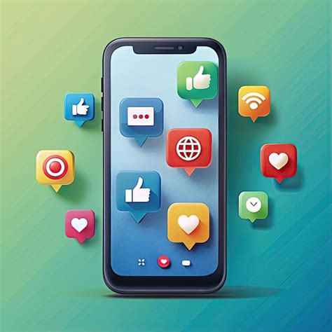 Smartphone With Social Media Notifications Premium Ai Generated Image