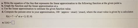 Solved A Write The Equation Of The Line That Represents