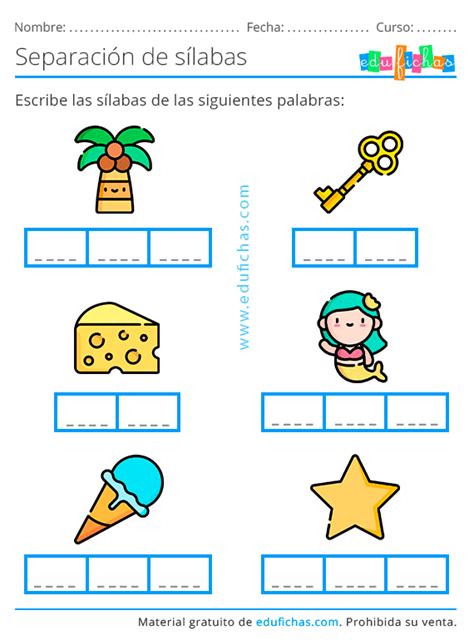 Separación De Sílabas Cuadernos Para Niños En 2022 Silabas Juegos