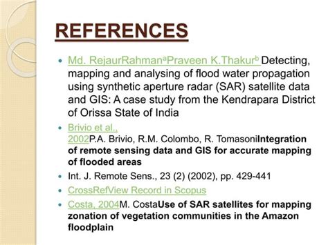 Flood Risk Mapping Using Gis And Remote Sensing And Sar Pptx