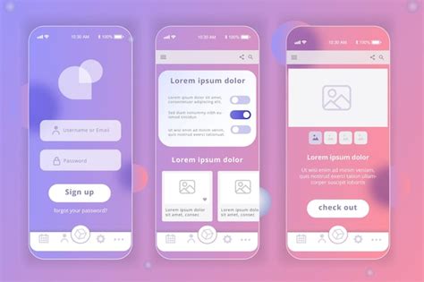 Premium Vector Glassmorphism Mobile App Design