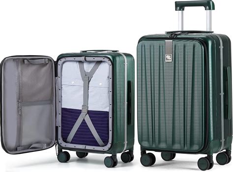 Hanke Carry On Luggage Hardside Suitcase With Wheels And Front Opening