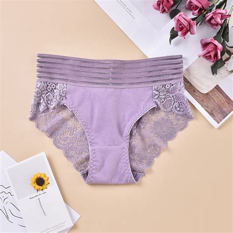 1pc Womens Sexy Lace Underwear Briefs High Waist Elastic Waistband