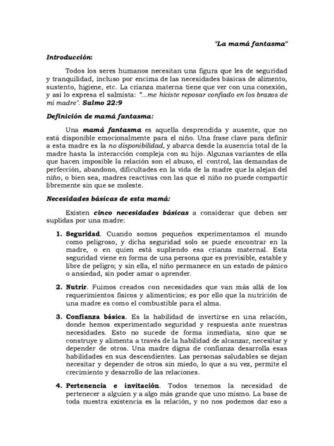 La Mamá Fantasma Guía Del Participante Pdf