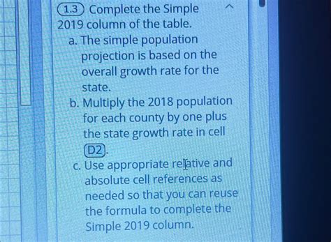 Solved 13 ﻿complete The Simple 2019 ﻿column Of The