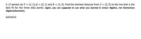 Solved Points Let P Q And R Find Chegg Com