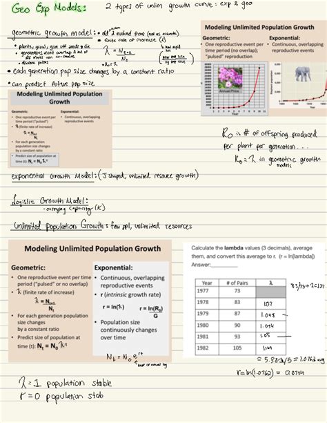 Bio 220w Geometric Exponential Notes Geo Exp Models 2 Types Of
