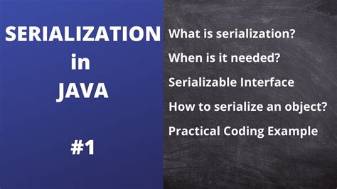 Serialization In Java 1 Object Serialization Serializable Interface Youtube