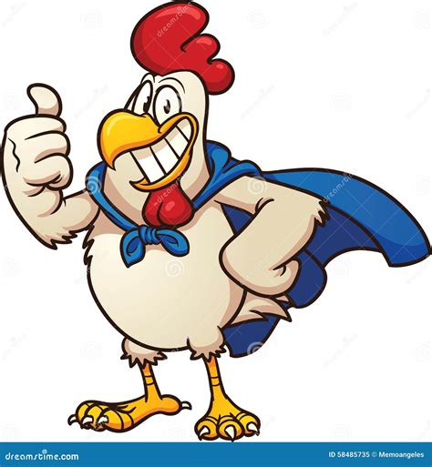 Super Chicken Logo Cartoon Character Vector Illustration
