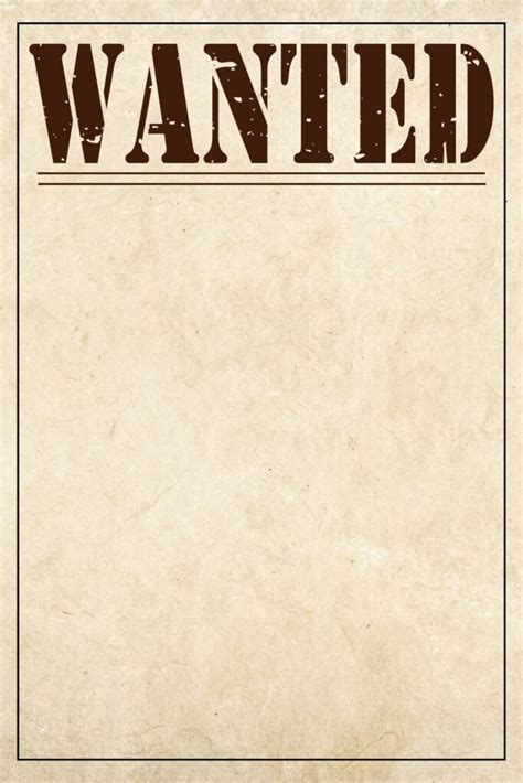 Template For A Wanted Poster