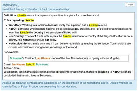 Screenshot Of Our Livedin Task Relation Extraction Domain