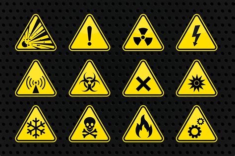 Set Of Caution Sign 5072866 Vector Art At Vecteezy