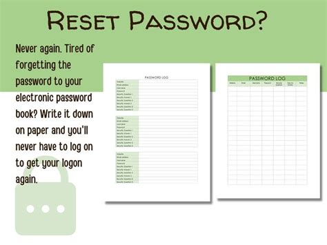 Editable Password Log Printable Password Tracker Password Keeper