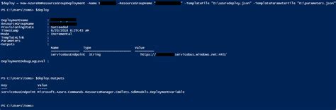 Azure I Am Trying To Read The Output Values From Arm Template In Post