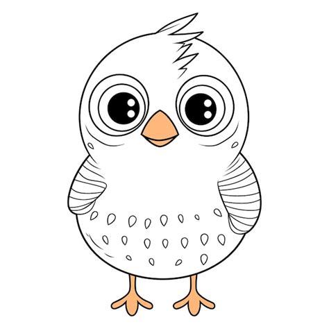 Рисунок белой птицы с черным контуром Премиум векторы