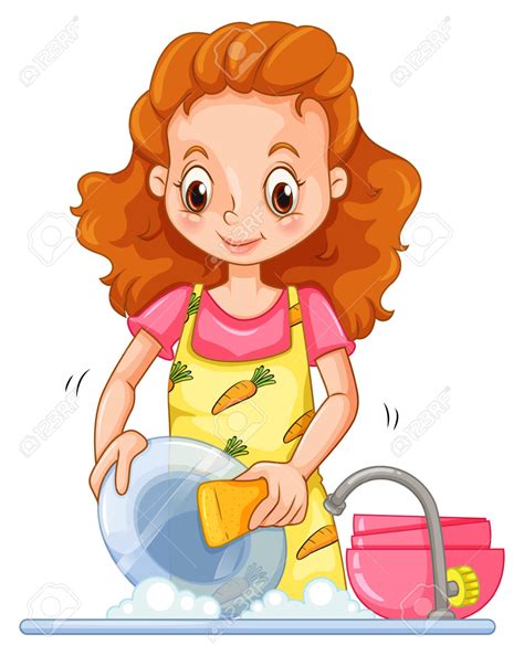 Cleaning Washing Dishes Clip Art