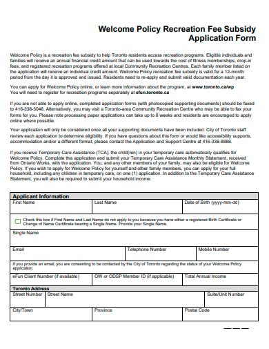 Free 50 Policy Application Samples In Pdf Ms Word