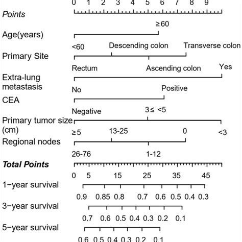 Nomogram For Predicting The 1 3 And 5 Year Css The Total Score Was