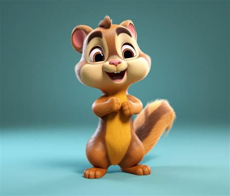 Premium Ai Image A Cartoon Chipmunk Squirrel